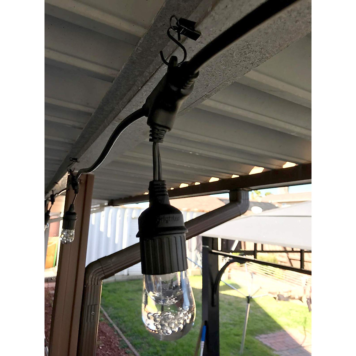 Coideal Curtain Clips Gutter Hooks, 40 Pcs Metal S Hooks Awning Xmas Light Shower Hanging Clips for Christmas Decoration, Indoor and Outdoor (Black)