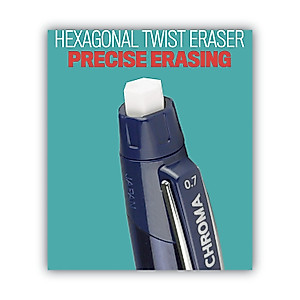Uni-ball uniball Chroma Mechanical Pencil Woth Leasd and Eraser Refills, 0.7 Mm, Hb (#2), Black Lead, Assorted Barrel Colors, 4/Set