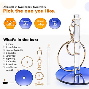 YOJOB Yarn Holder for Crocheting & Knitting, Portable Wrist Yarn Spinner for Big or Small Yarn Balls, Ideal Crochet Kit for Crafters (Round-Blue)