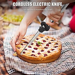 ENERTWIST Cordless Electric Carving Knife 1S Quick Start One-Hand Operation Easy to Use with Safety Lock Button for Carving Bread,Turkey, Poultry,Crafting Foam