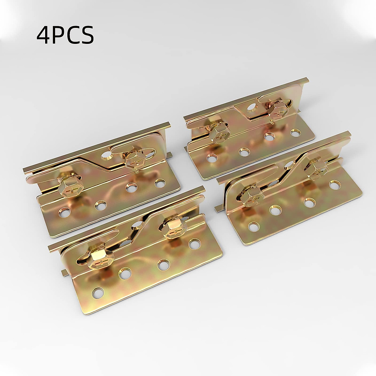 Bed Rail Brackets 4PCS Bed Frame Brackets for Rails Heavy Duty Non Bed Frame Hardware Kit for Wood Bed Connectors Hold Plates for Headboards Footboards