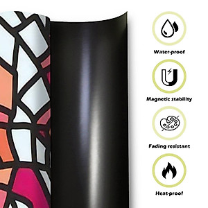 Dishwasher Magnet Cover Abstract Modern Stained Glass Magnetic Refrigerator Stickers Decorative Appliance Cover Fridge Panels Metal Door Garage 23x26in