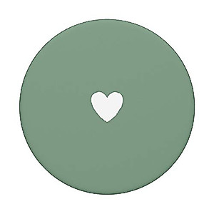 Cute Hand Drawn Minimalist Lovely Heart in Mint Green PopSockets Grip and Stand for Phones and Tablets