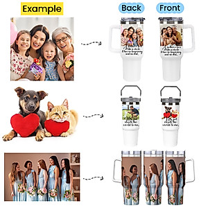 Personalized Tumbler with Handle|Custom Coffee Tumbler with Lid and Straw|Design Your Own Text/Photo Car Cup Holder|Stainless Steel Cup for Gym/Work/Travel Mug Gift for Women&Men(40oz)