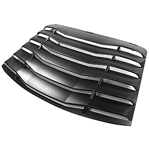 IKON MOTORSPORTS, Window Louver Compatible with 1999-2004 Ford Mustang, IKON Style ABS Rear Sun Shade Windshield Cover Black
