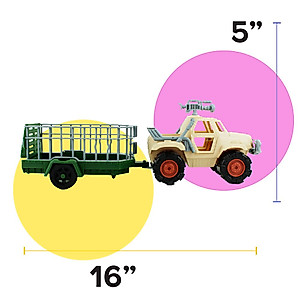 Boley Dinosaur Explorer Play Set - 13 Piece Dinosaur Toys Set with Roaring Giant T-Rex Dinosaur Toy, Explorer Figure, Large Truck, Tool Box, and More!