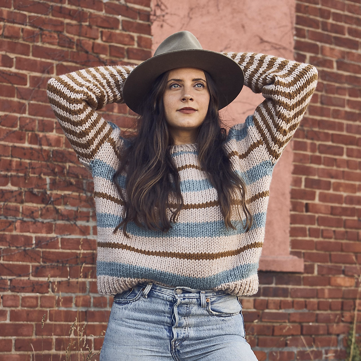 Lion Brand Hue + Me Yarn for Knitting, Crocheting, and Crafting, Bulky and Thick, Soft Acrylic and Wool Yarn, Saffron (3-Pack)