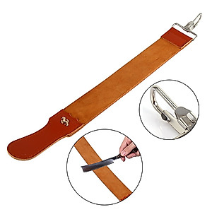 Leather Strop, Asixx Genuine Leather Strop Shaving Strop Sharpener Strap Barber Straight Razor Knife Sharpening Belt for Straight Razors, Knives and Chisels