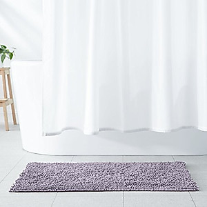 Amazon Basics Non-Slip Microfiber Shag Bathroom Rug Mat, 21" x 34", Lavender