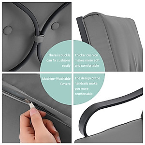 BUNANNM Patio 3-Piece Outdoor Furniture Sets, Steel Frame Bistro Rocking Chairs with Thick Cushions and Coffee Table for Deck, Yard and Balcony, Grey