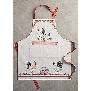 Maison d' Hermine Campagne 1 Piece 100% Cotton Apron with an Adjustable Neck & Visible Hidden Centre Pocket with Long Ties for Women/Men Chef (27.50"x31.50")