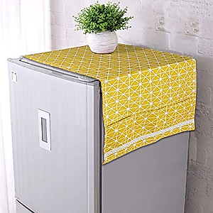 Zollyss Refrigerator Cover Sea Cotton Cloth Anti-dust Cover Fridge Towel dust Cover Freezer Refrigerator Desktop Sundries Washing Machine Organize Storage Bags (Yellow)