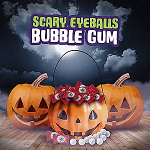 Colombina Bubble Gum Eyeballs, 40 Individually Wrapped Eye-Like Bubble Gum Balls, Ideal for Halloween and Spooky Decoration, 4.2oz (Pack of 1)