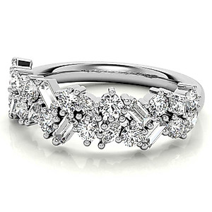 Love Band 1.30 CT Anniversary Wedding Band Engagement Band Jewelry Gift for Women, Moissanite Diamond Promise Band, Colorless VVS1 Clarity, 925 Silver, Perfect for gifts (7.5)