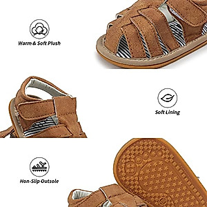 Neband Baby Girl Boy Sandals, Premium Soft Anti-Slip Sole Infant Baby Sandals 6-12Months Summer Casual Beach Shoes Bowknot Princess Dress Flats Prewalker First Walker Shoes