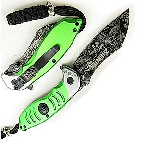 New NEW! Z-Hunter Green Grey Razor Style Spring Open Assisted Folding Pro Tactical Knife Zombie Dead Survival Camping Outdoor Knife TG-0454M by ProTacticalUS