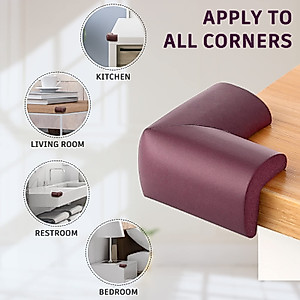 PRObebi Corner Protector Baby 10 Pack - Baby Proofing Corner Guards - Extra Large Edge Protector for Baby for Table, Stair, Cabinet - Brown
