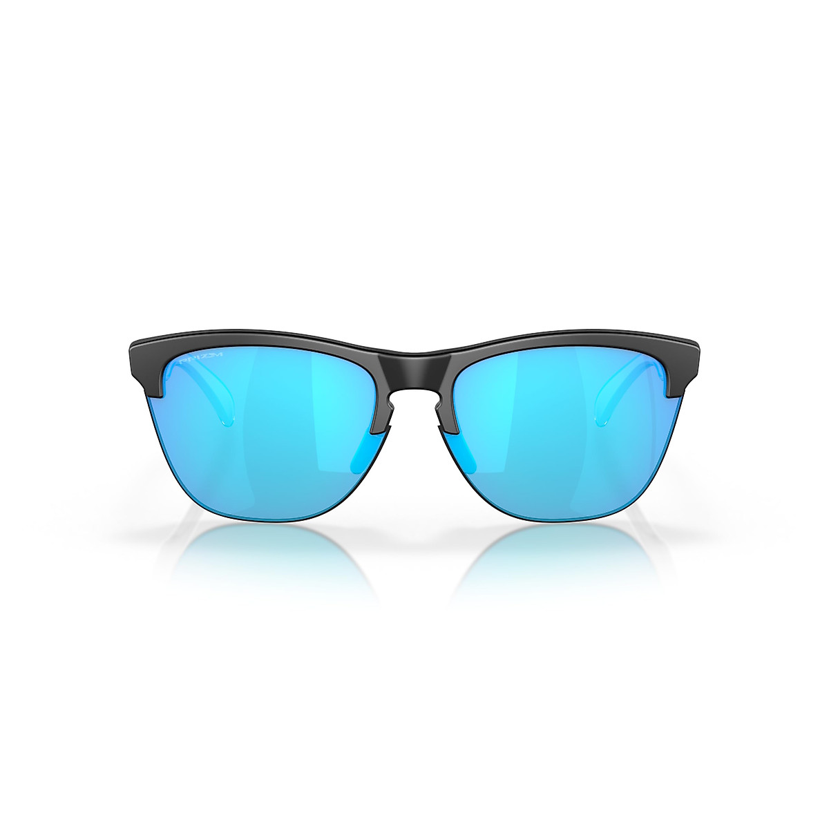 Oakley Men's OO9374 Frogskins Lite Square Sunglasses, Matte Black/Prizm Sapphire, 63 mm