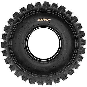 Set of 4 SunF 21x7-10 Front & 20x11-8 Rear ATV UTV Knobby Sport Tires,6 PR Tubeless A027