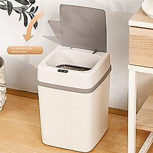 Trash Can 12L Smart Induction Square Electronic Automatic Trash Can Kitchen Bathroom Paper Basket Living Room Household Storage Bucket Trash Can Wastebasket