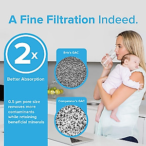 Brio GSWF Refrigerator Water Filter, Compatible with GE GSWF Smart Water 238C2334P001, Kenmore 46-9914, 469914, 9914, NSF 42, 53, 372 & 401