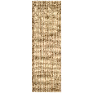 SAFAVIEH Natural Fiber Collection Runner Rug - 2' x 12', Natural, Handmade Chunky Textured Jute 0.75-inch Thick, Ideal for High Traffic Areas in Living Room, Bedroom (NF447A)