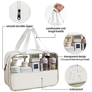 Toiletry Bag for Women Clear Travel Toiletry Bag Travel Makeup Bag Hanging Toiletry Bag for Men Toiletry Bags for Traveling Women Travel Bag for Toiletries Transparent Set(white)