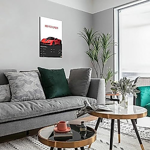 Car Poster Ferrari F40 Supercar Posters Racing Car Canvas Wall Art For Boy's Bedroom SuperCar Wall Decor Frame-style 16x24inch(40x60cm)