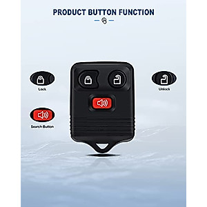 ECCPP CWTWB1U345 3 Buttons Keyless Entry Remote Key Fob Control Clicker Transmitter 98-14 Ranger Replacement for M azda for L incoln for F ord for M ercury Series CWTWB1U345 (1x)