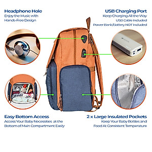 GISEMAI ‎Phoenix Diaper Bag Backpack & Cushioned Changing Pad