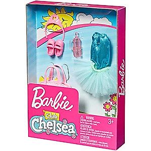 Barbie Club Chelsea Accessory Pack, Ballet-Themed Clothing and Accessories for Small Dolls, 6 Pieces for 3 to 7 Year Olds Include Tutu and Dance Bag