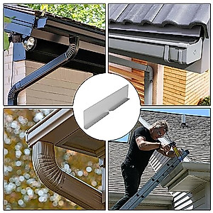 Roof Rain Diverter - Rainwater Diverter Gutter Splash Plate,Gutter Overflow Guard, Downspout Roof Rain Diverter, Rain Gutter Guard Water Diverter for Flat Shingle Roofs Corner, Downspout Buogint