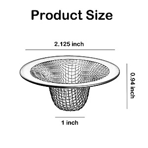 Beyoslf 10PCS Mesh Sink Drain Strainer Hair Catcher, 2.125'' Stainless Steel Slop Basket Filter Trap, Bathtub Sink Drain Screen Filter Cover Mesh Bathroom Bathtub RV Laundry Lavatory Balcony Utility