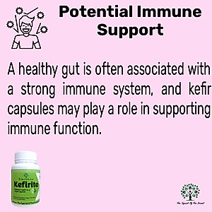 Kefirito 60 Veggie Capsules, 50 Billion CFU, 7 Probiotic Strains Kefiran, 582 mg Natural Active Probiotic, Supports Healthy Digestion, Gluten-Free, Lactosa-Free The Spirit Of The Forest 1 Month Supply