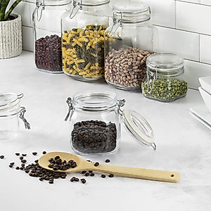 Bormioli Rocco - Food Storage Container - Glass Fido Jars - Hermetic Sealed Hinged Airtight Lid for Fermenting, With Paksh Chalkboard Labels 25 1/4 Ounce (.75 Liter)