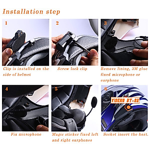 Bluetooth for Motorcycle Helmet Headset, BT-S2 Headphones Headset Speakers Built in Wireless Calling Walkie-Talkie Intercom Skiing Dirt Bike Helmet Waterproof Wireless Communication 2-3 Riders(2 Pack(