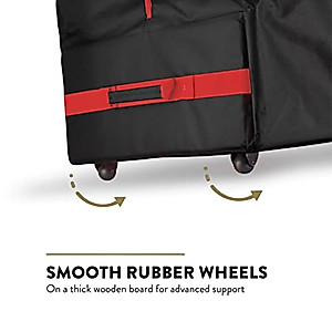 Zober Artificial Christmas Tree Bag - with Wheels Premium 600D Oxford, Large Rolling tree Bag fits Up to 7ft Un-Assembled Trees, Extra Stitched Handles for Carrying 17” x 16” x 48” (Black)