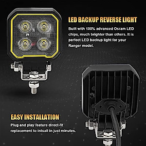 D-Lumina 28W LED Backup Reverse Light Compatible with Polaris Ranger Crew 1000 XP 2018-2021, Rear Below Cargo Bed Flood Beam Light Bar