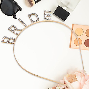 Rhinestone Bridal Headpiece, Gold Wedding Crown for Women and Girls (Rose Gold)