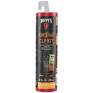Hoppes Boresnake CLP Cleaning Kit for .22/.223 Rifle, Gun Snake for Gun Cleaning Kit, Multi (210556)