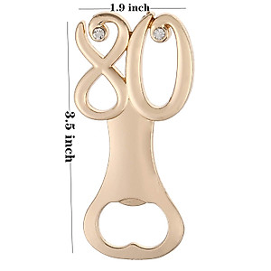 16 PCS Black&White Bottle Openers Gold Wedding Favors Decorations,80 Wedding Anniversary 80th Birthday Party Favors for Guests Bridal Shower Party Supplies (Black 80, 16)