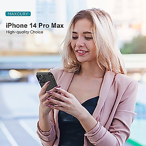 MAXCURY for iPhone 14 Pro Max Case, Heavy Duty Shockproof Dual Layer Rugged Full-Body Protective Phone Cover, 2 in 1 Slim Fit Silicone Rubber Phone Case for Men & Women (Black)