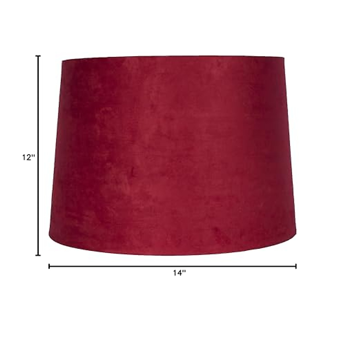 Urbanest French Drum Suede Lampshade, 12-inch by 14-inch by 10-inch, Spider Fitter, Red