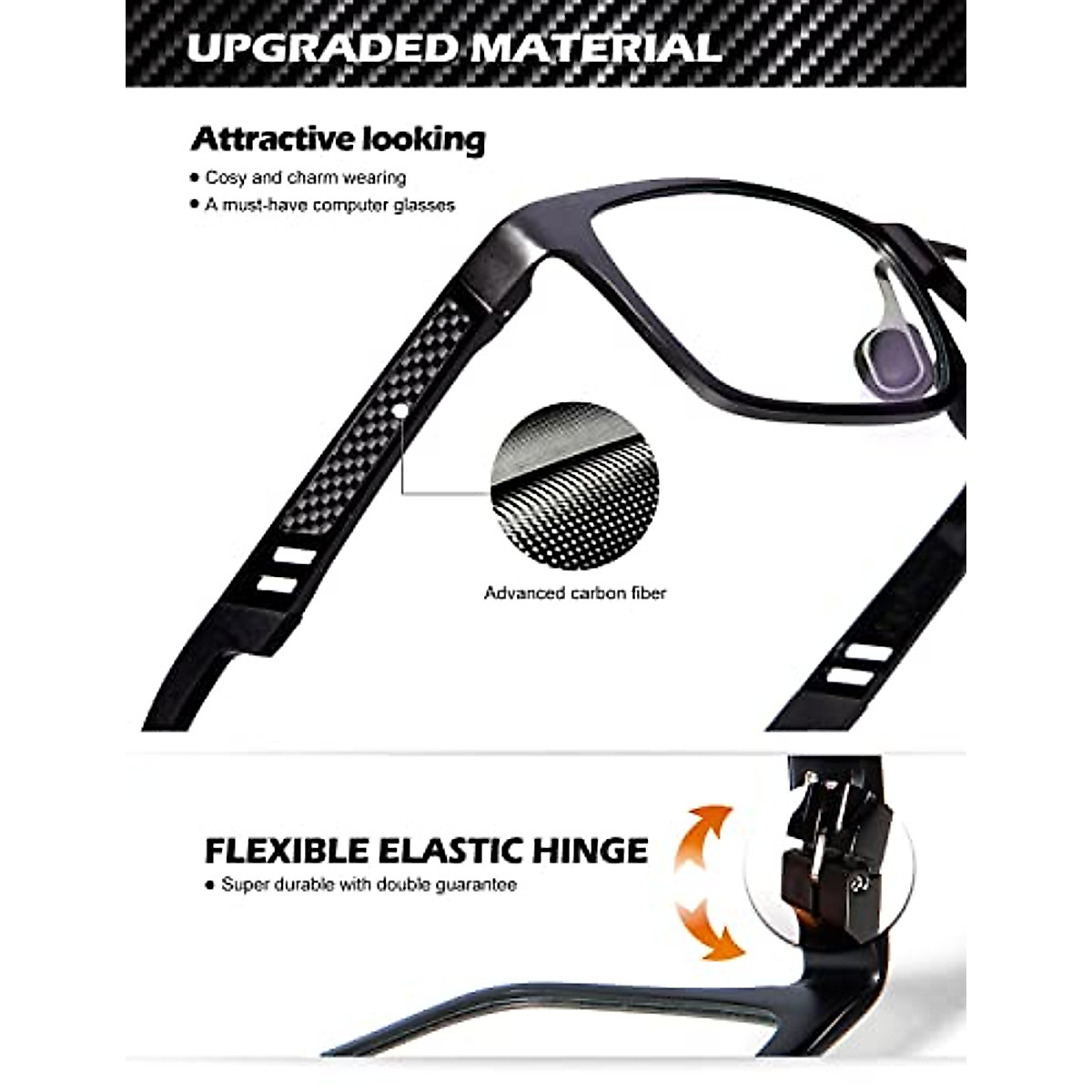 ANYLUV Blue Light Blocking Glasses Men Computer Gaming Glasses Rectangle Metal frame Anti Eyestrain UV400 Clear Lens