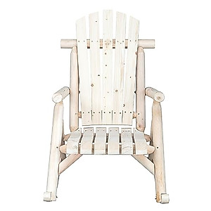 vinmax Outdoor Fir Wood Rocking Chair - Log Color | Courtyard Patio Furniture with Classic Design | Wooden Outdoor Rocker for Garden and Porch
