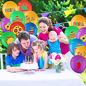 45Pcs Fiesta Balloons Mexican Party Balloons Fiesta Taco Balloons Cinco De Mayo Balloons Mexican Carnivals Festivals Decoration for Mexico Fiesta, Cinco De Mayo Taco, Wedding, Birthday Party Supplies