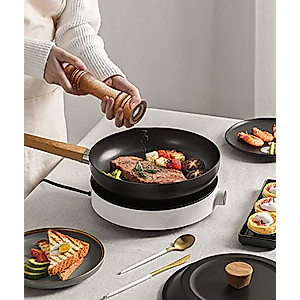 Wood Pepper Grinder Pepper Mill,Adjustable Coarseness Wooden Peppermill, Ceramic Grinding Mechanism Salt Mill Refillable - 8inch (1 Pack)