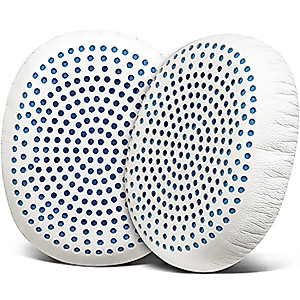 SOULWIT Earpads Replacement for Skullcandy Riff, Riff2 Wired/Wireless On-Ear Headphones, Ear Pads Cushions with Softer Leather, Noise Isolation Foam (White)