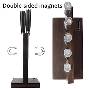 YOUSUNLONG Magnetic Knife Block - Magnetic Knife Holder - Magnetic Knife Stand - Natural Walnut Double-Sided Magnetic Multipurpose Knife Display and Storage Racks - Holds for 10-inch knives
