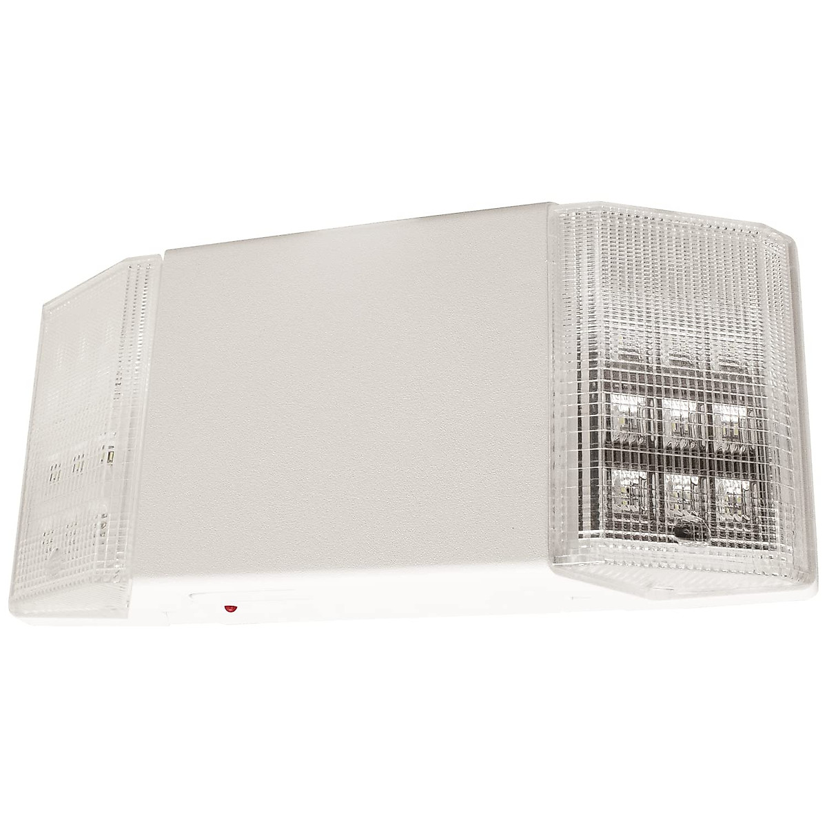 LFI Lights | Emergency Light | White Housing | Two LED Fixed Heads| Hardwired with Battery Backup | UL Listed | (1 Pack) | EL-FX